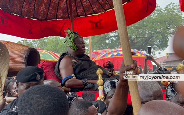 Sights & sounds: Drums, dirges fill Manhyia during Asantehemaa’s burial ...