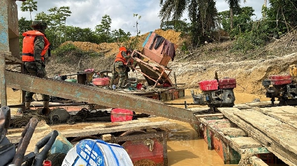 Anti-galamsey taskforce raids Ankobra river: Equipment destroyed and ...