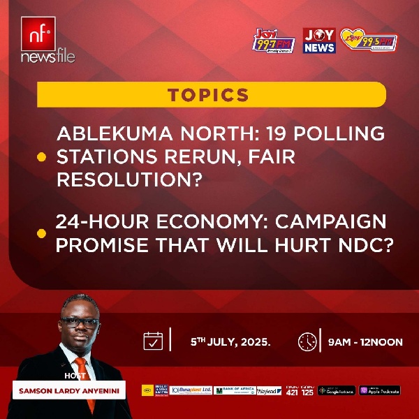 Livestream: Newsfile discusses Ablekuma North rerun and 24‑Hour Economy ...
