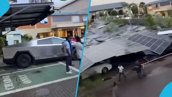 Cybertruck survives AnC Mall carport collapse, video trends