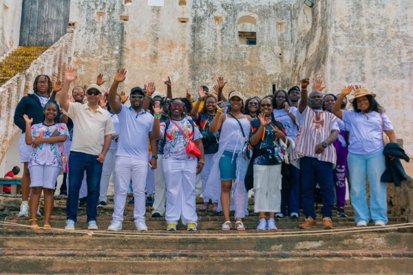Sampson Amoateng Guides Diaspora Delegation to Cape Coast Castle