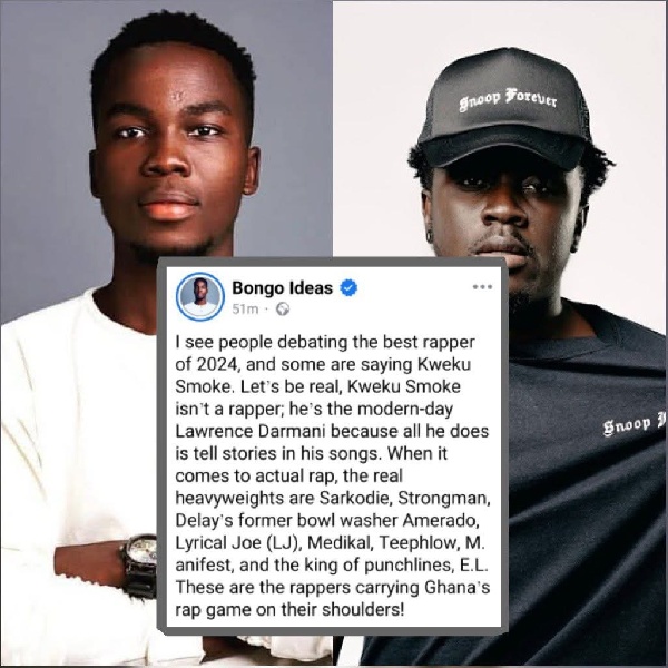 Kweku Smoke is not a good rapper – Bongo Ideas dismisses 2024 best ...