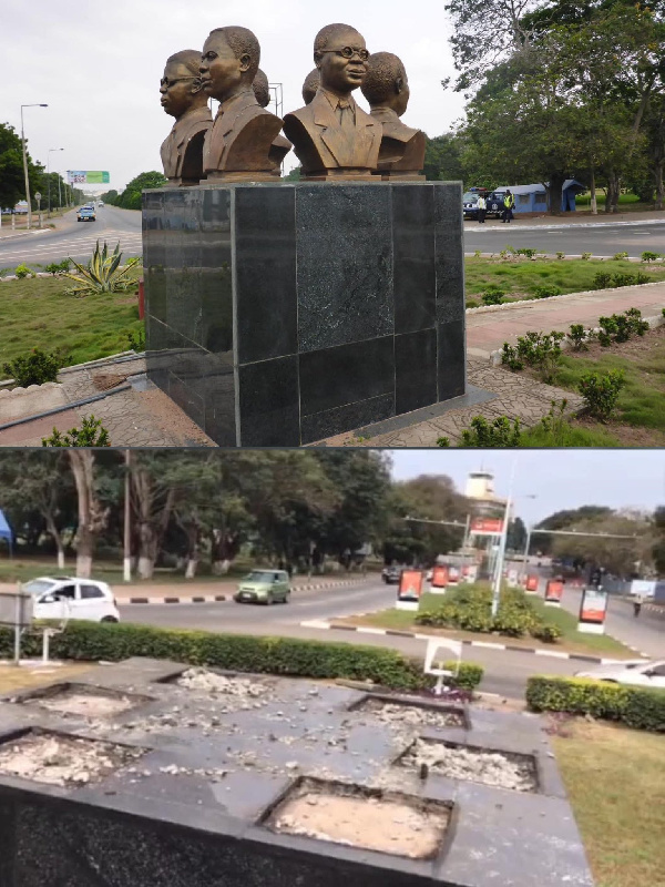 Watch as suspect damages Monument at KIA Roundabout